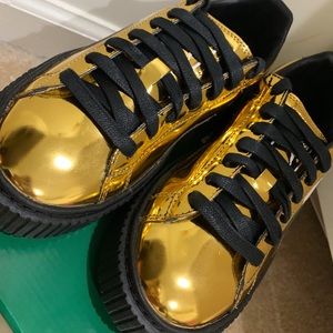 Puma | Shoes | Puma Metallic Gold Mirror Basket Platform | Poshmark
